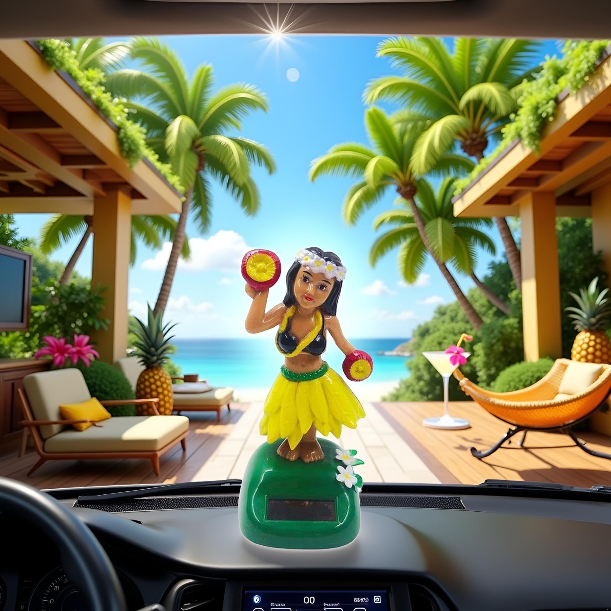 Bobblehead For Car Vintage Statue Retro 1980s Dancing Hawaiian Girl ...