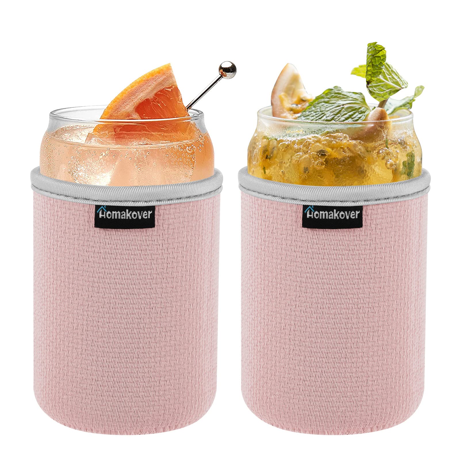 Amazon.com: 16oz Beer Can Glass Sleeve Soda Beer Can Cooler Holder Non ...