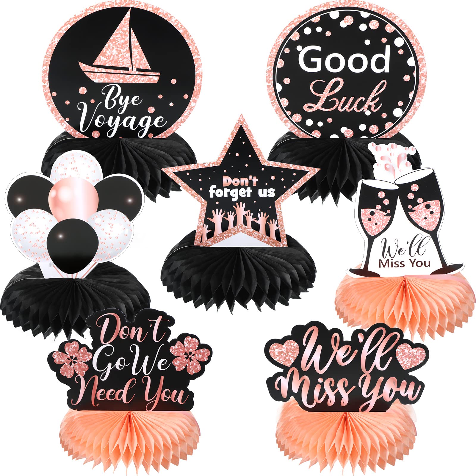 Buy 7 Pcs Going Away Party Decorations We Will Miss You Honeycomb ...