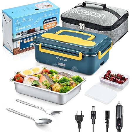 Herrfilk Max 100W Electric Lunch Box Adults, 1.8L Thermal Lunch Box ...