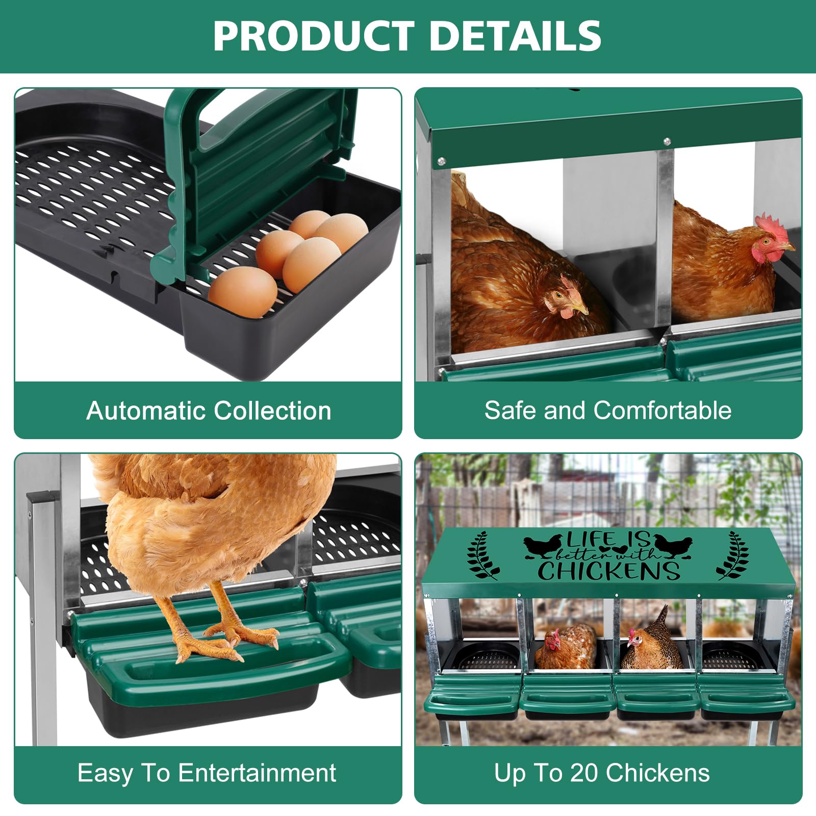 Snapklik.com : TGEYD Chicken Nesting Box 4 Holes, Nesting Boxes For ...
