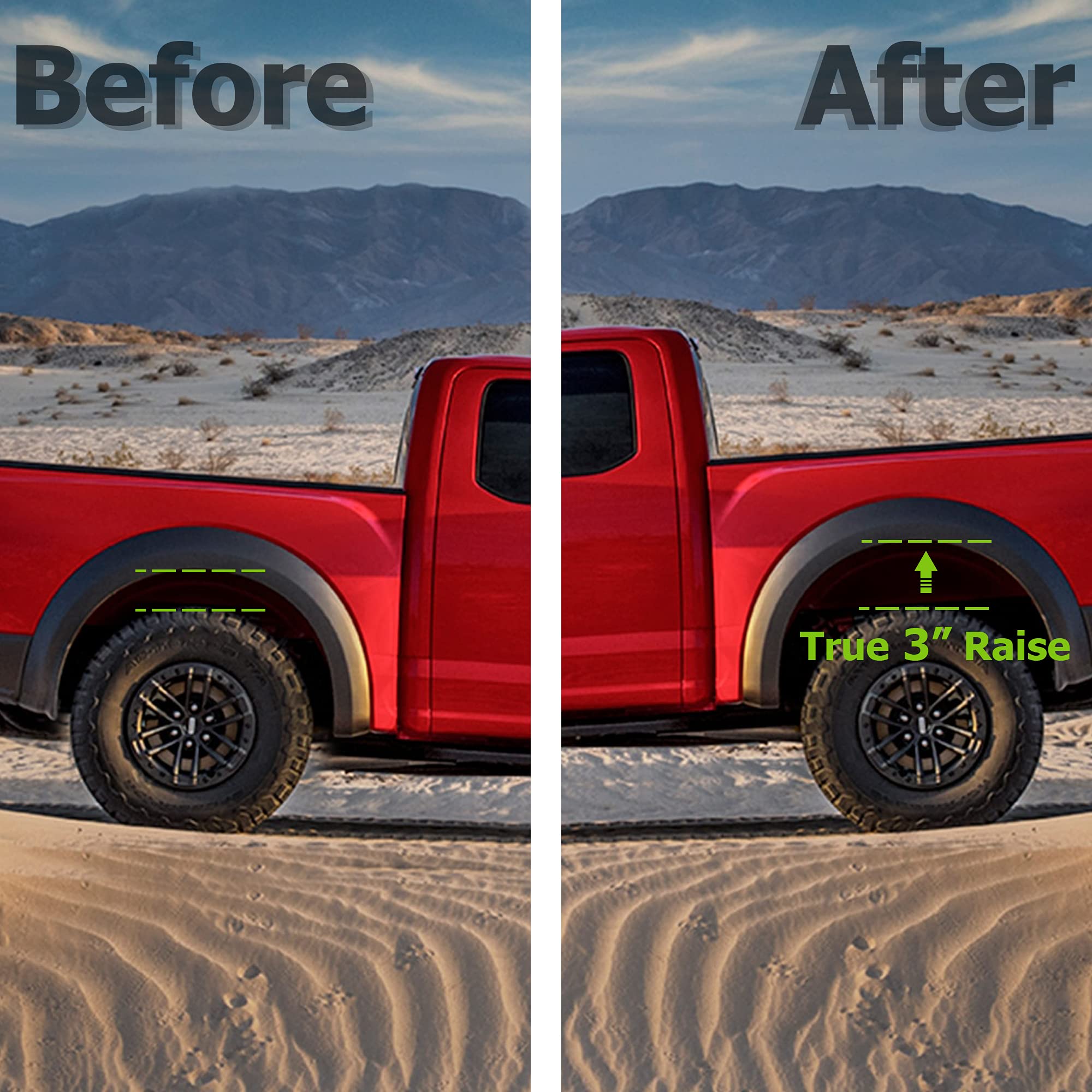 Snapklik.com : PROEZE 3" Rear Leveling Lift Block Kits For 2004-2020 ...