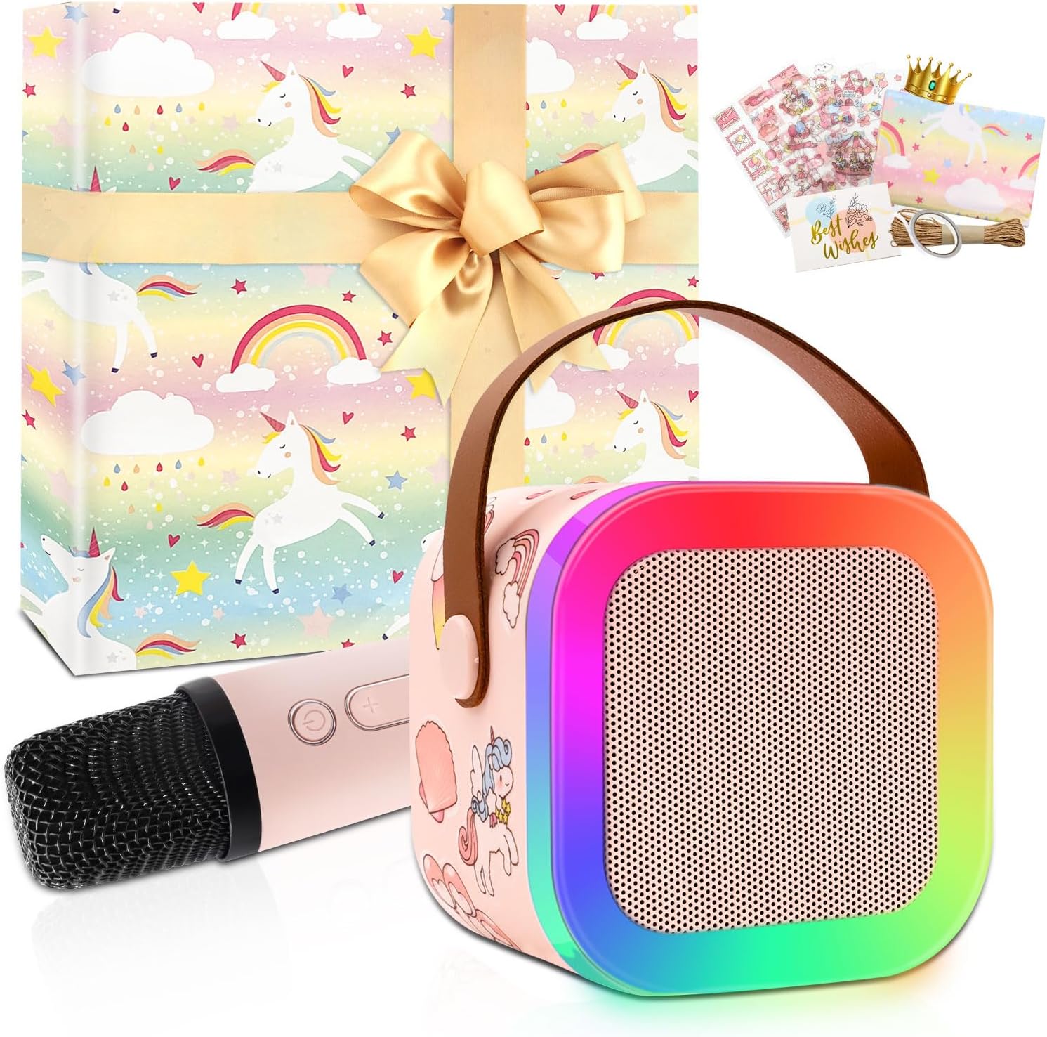 Amazon.com: Heroange Karaoke Microphone Machine with 2 Drivers, Toy for ...