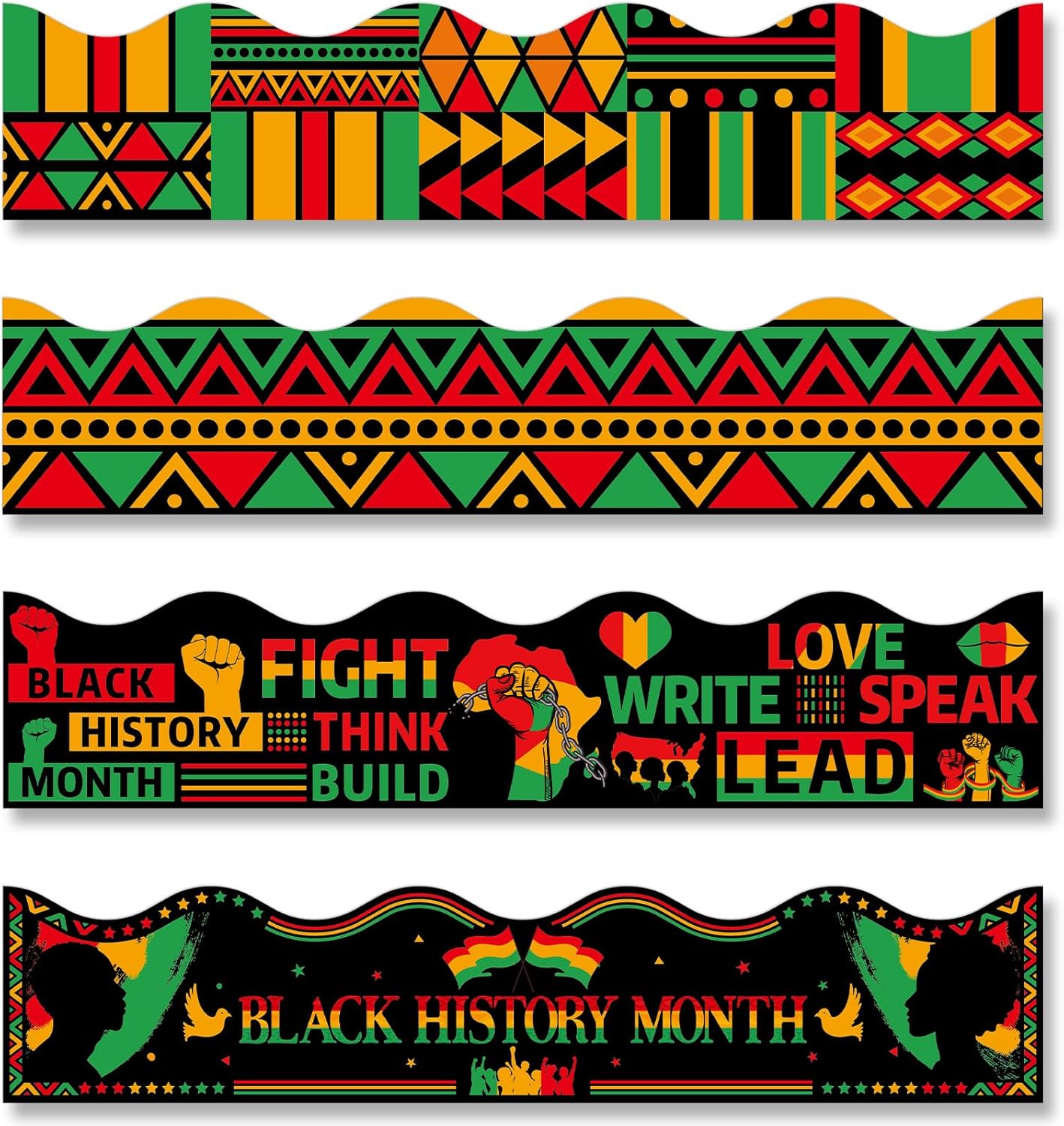 Amazon.com : gisgfim 108Ft Black History Month Bulletin Board Borders ...