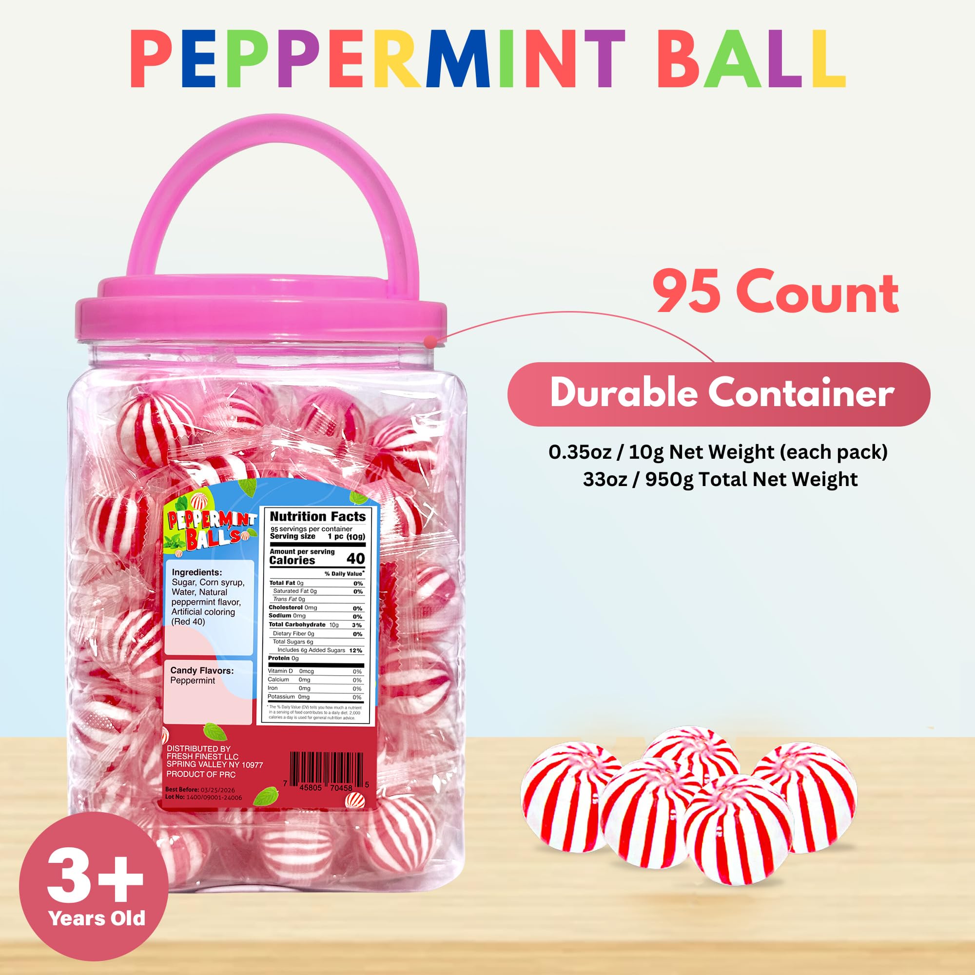 Snapklik.com : Fresh Finest Mint Balls Hard Candy - Classic Peppermint ...