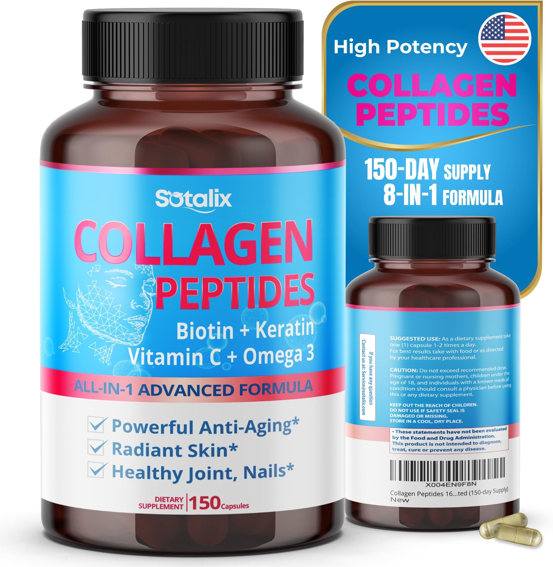 Amazon.com: Built by Nature Collagen Pills – Multi Collagen Peptides ...