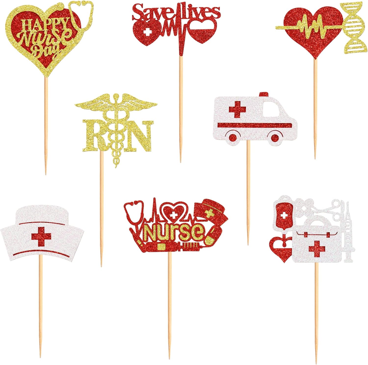Amazon.com: Cyodoos 24Pcs Nurse Cupcake Toppers Nursing School ...