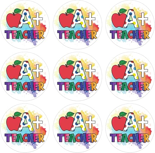 Amazon.com : WhatSign 36Pcs Thank You Teacher Stickers Labels 1.5" A+ ...