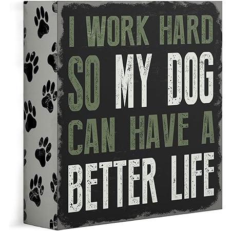 Amazon.com: Inspirational Home Office Decor, I Work Hard So My Dog Can ...