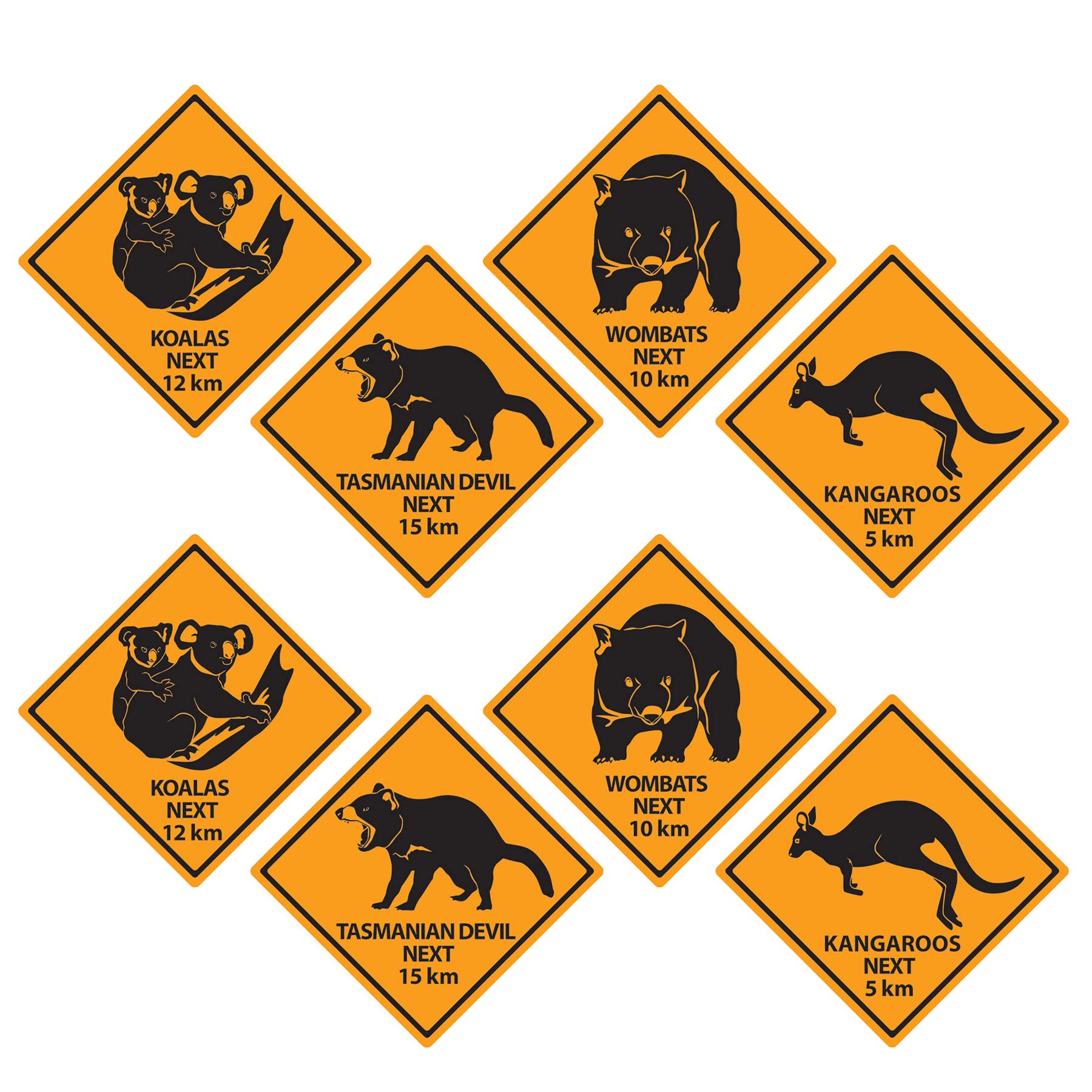 Amazon.com: Beistle Outback Road Sign Cutouts 8 Piece, 17", Multicolor ...