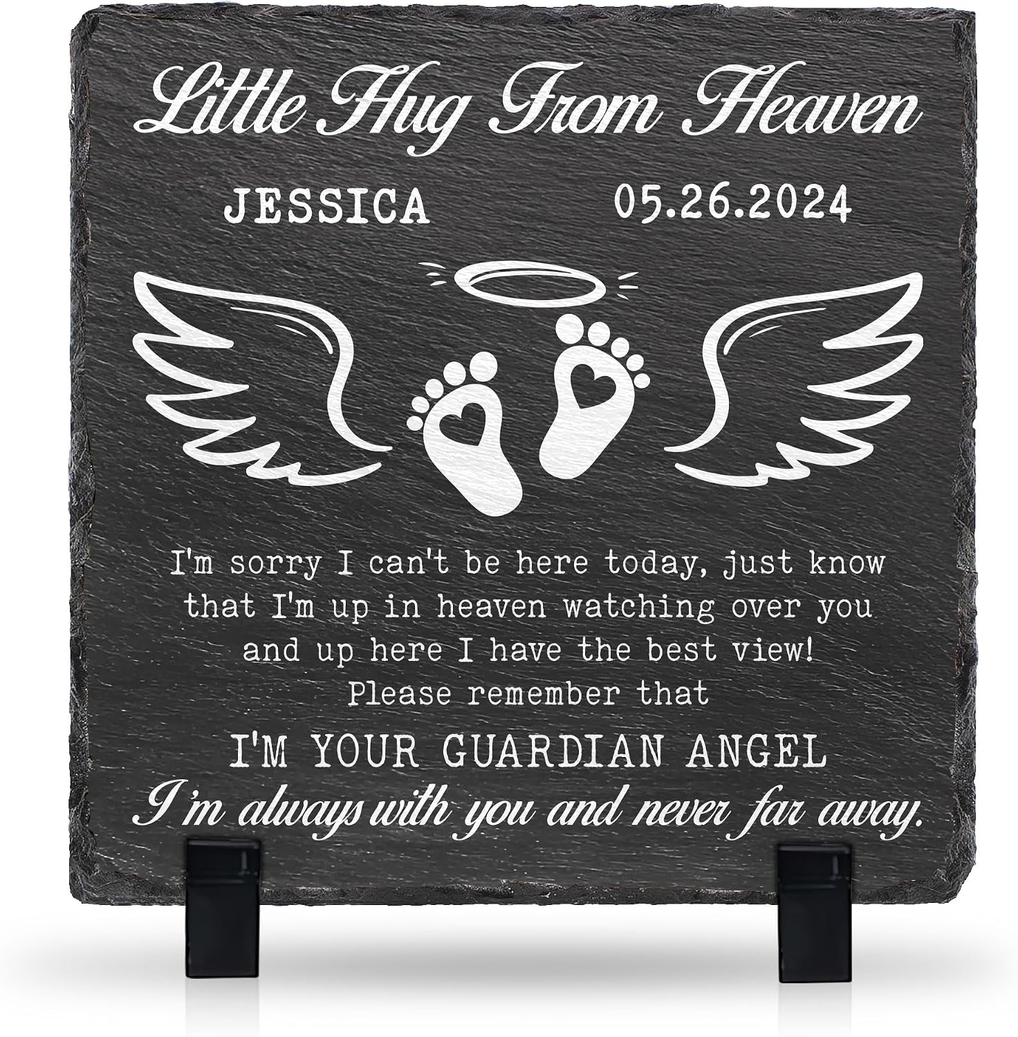 Amazon.com : Hyturtle Personalized Angel Baby Memorial Stone Slate ...