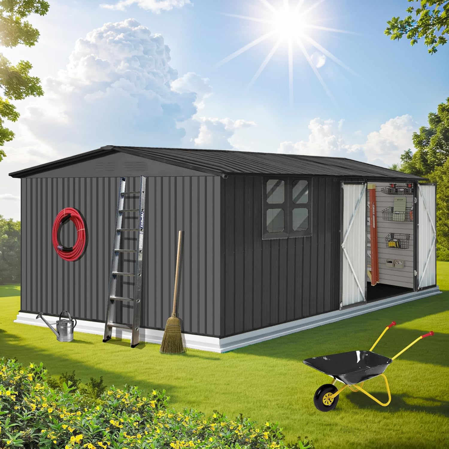 Amazon.com : UBGO 12x10 FT Outdoor Storage Shed Clearance, Large Shed ...