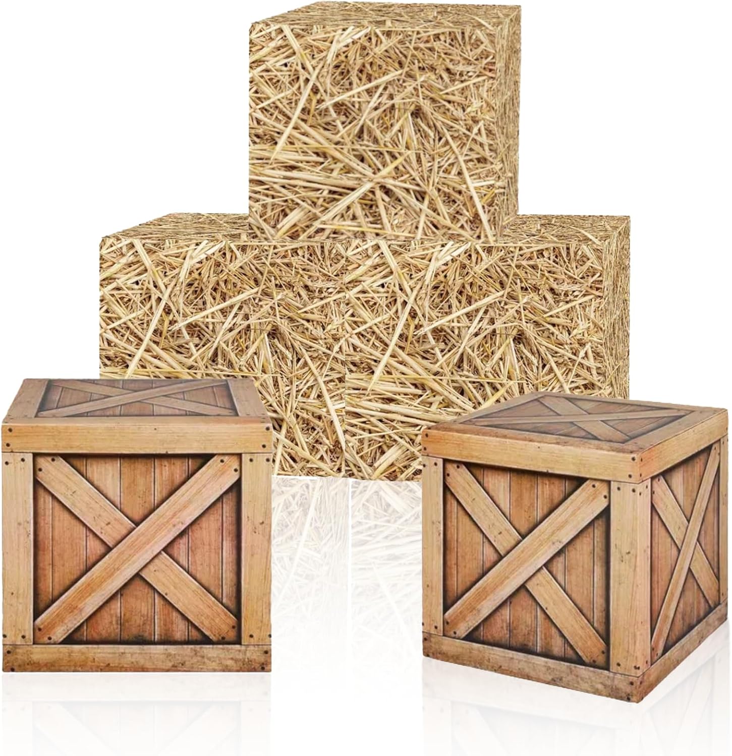 Amazon.com: 5 Pack Hay Bales Cardboard Boxes Set, Western Cowboy Party ...