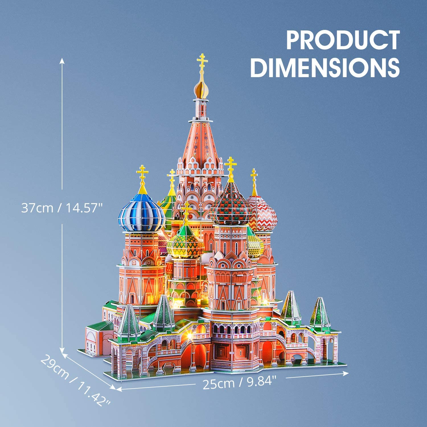 CubicFun LED Russia Cathedral 3D Puzzles for Adults Kids, St.Basil's ...