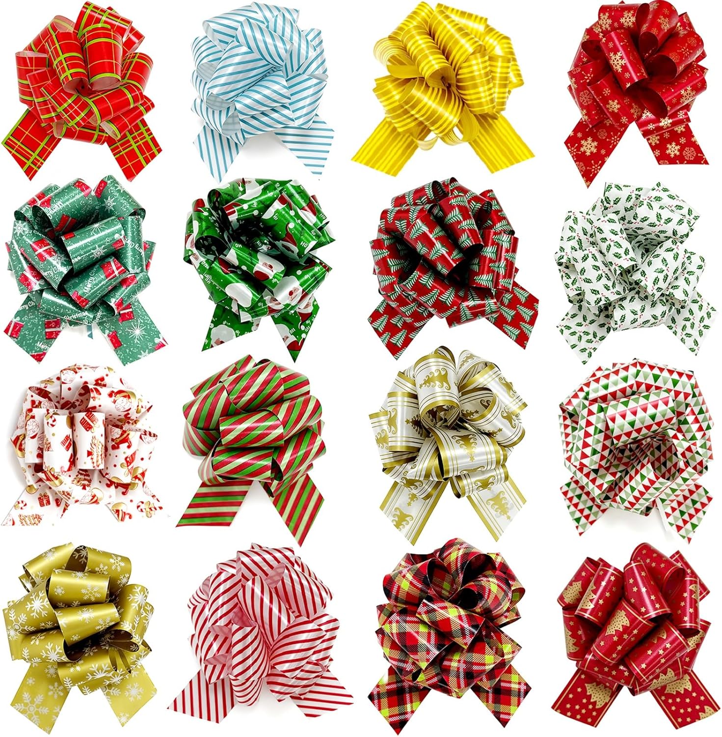 Amazon.com: Christmas Bows for Gift Wrapping - 16 Pcs Pull Bows ...