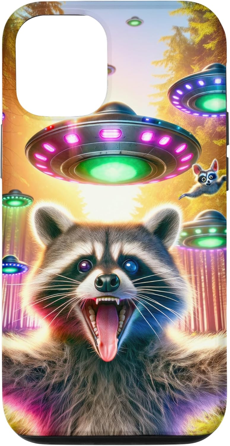 Amazon.com: iPhone 15 Raccoon Alien Encounters Visitor, Kids Raccoon ...