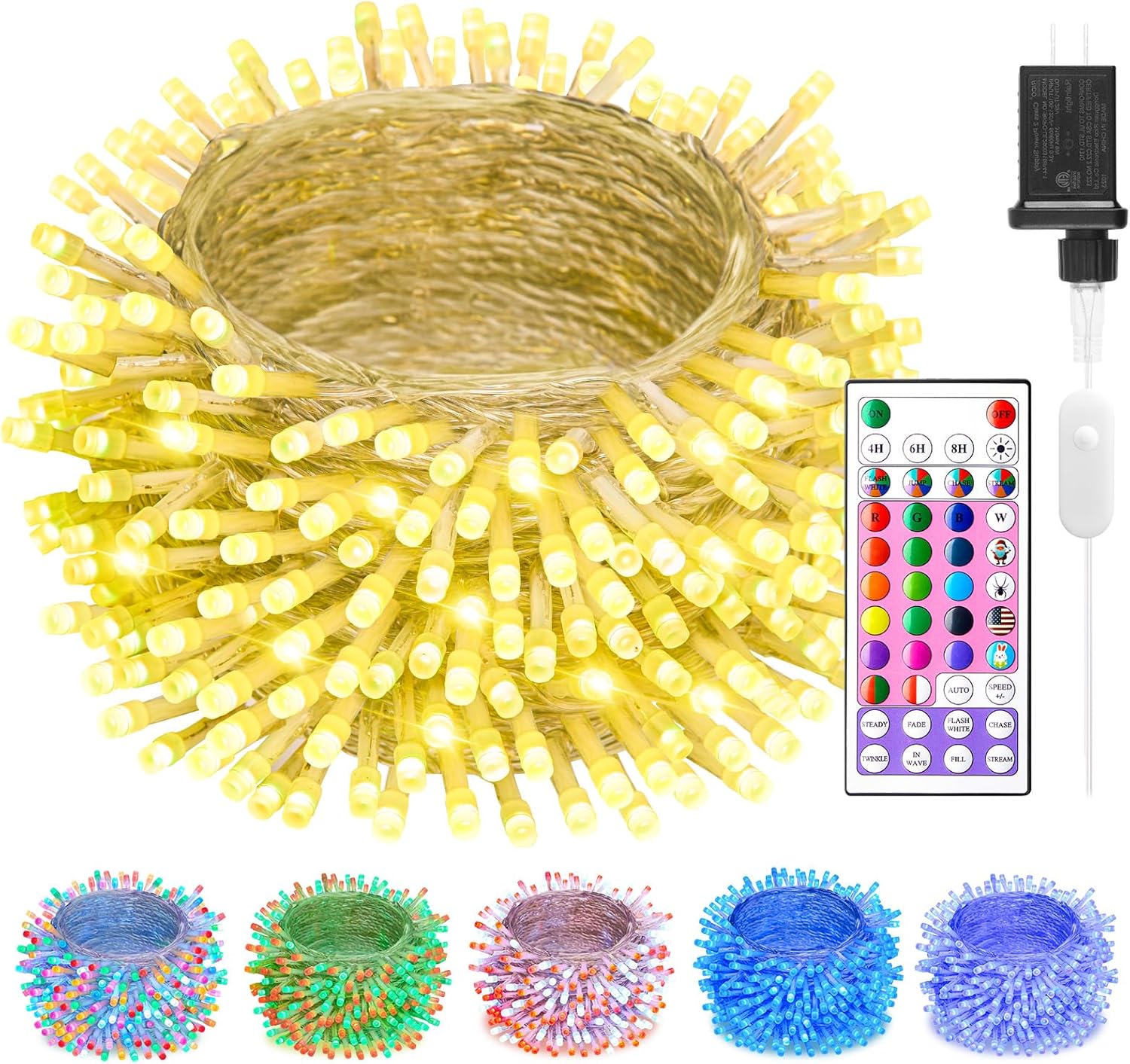 Amazon.com: Minetom Color Changing String Lights Outdoor- 22 Colors ...