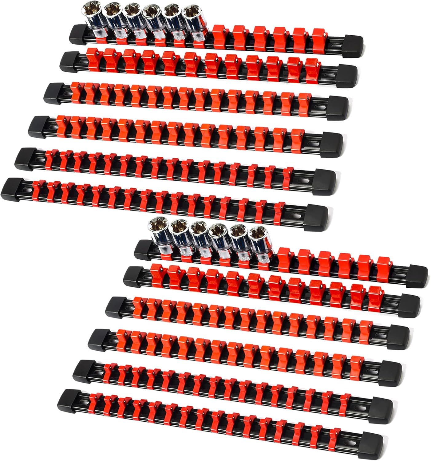 Reniteco Socket Organizer Drive ABS Tools - Red Socket Holder, Premium ...