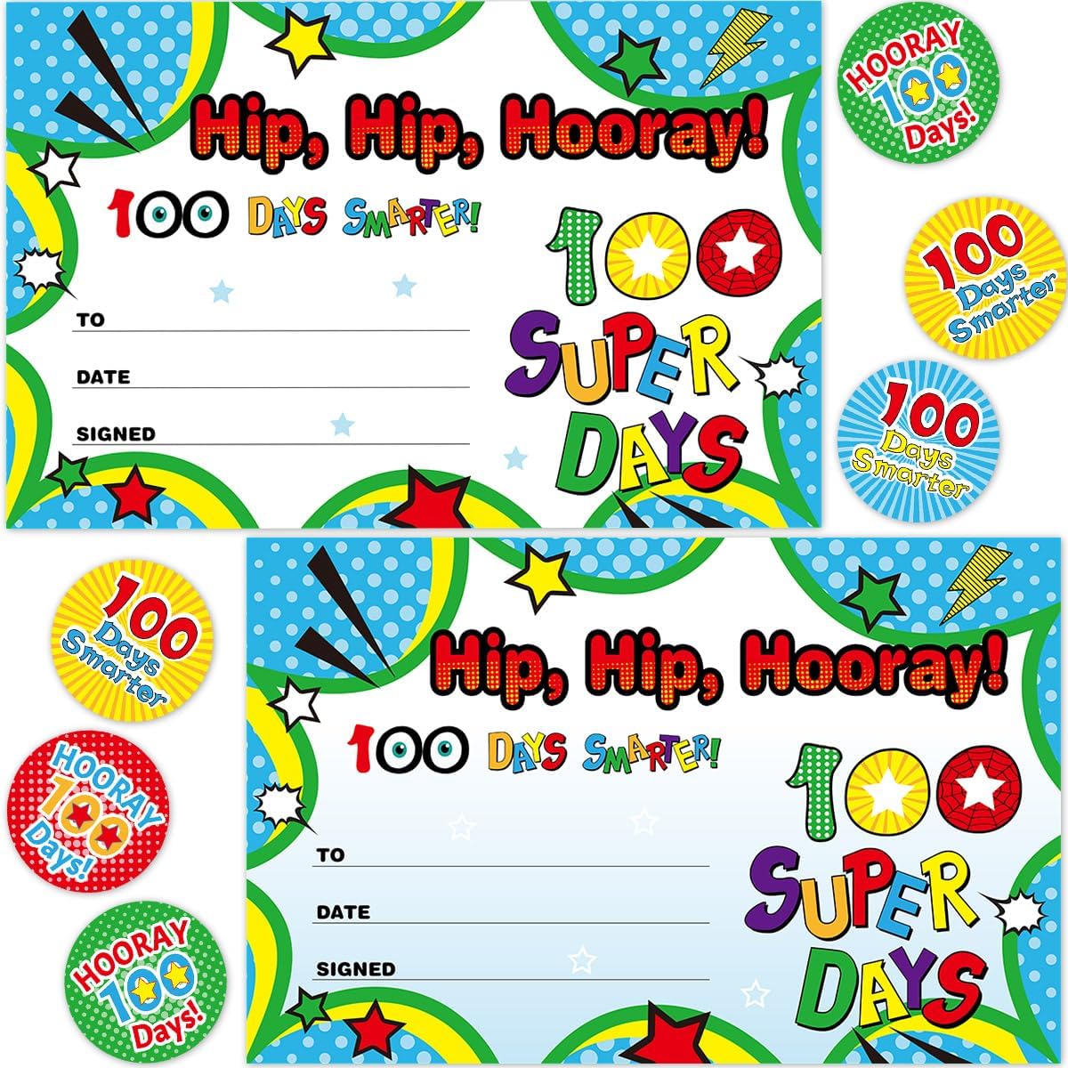 Amazon.com : 32 Pcs 100th Day of School Award Certificates 100 Days ...