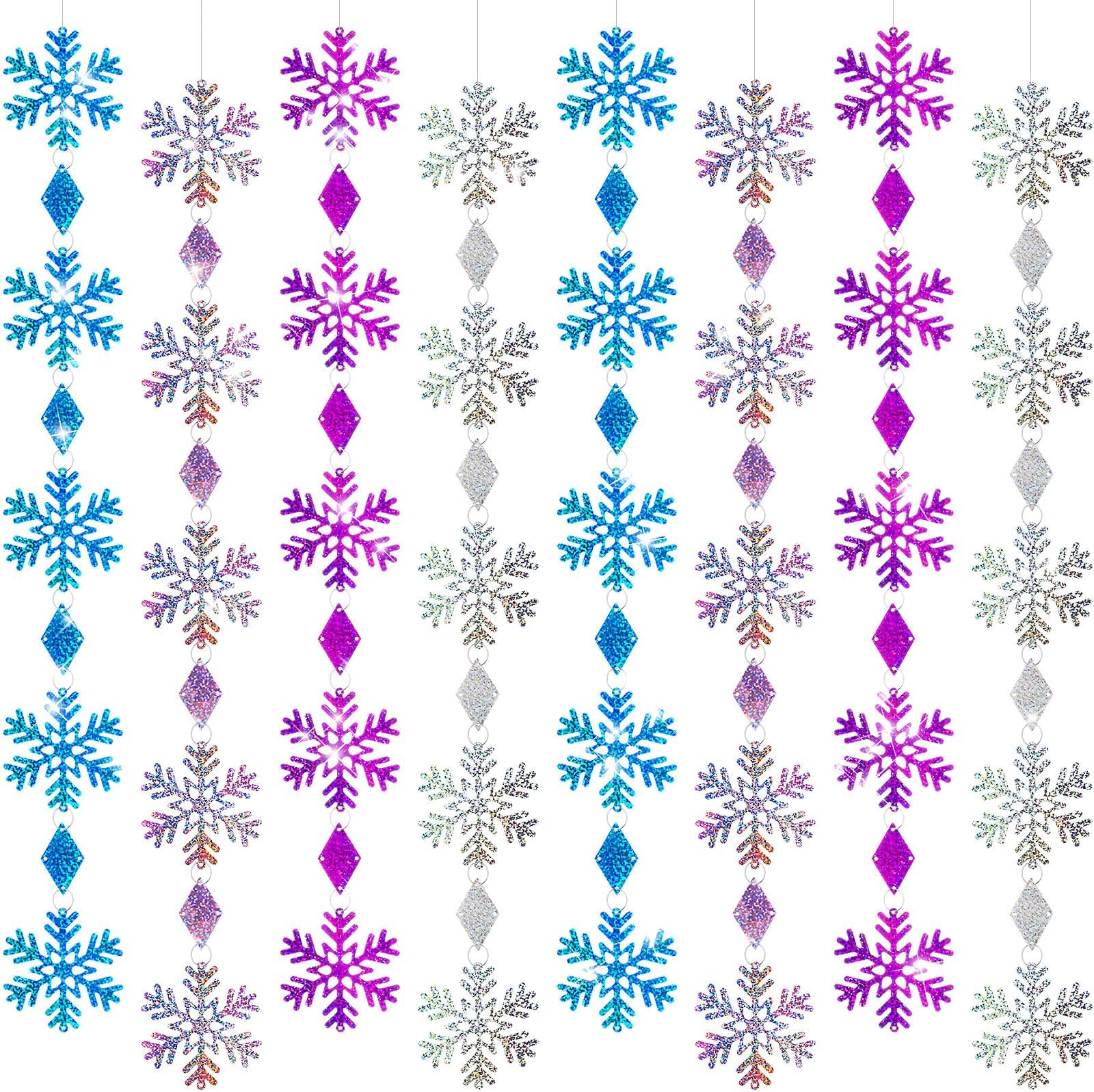 Amazon.com: 20 Pcs Winter Snowflake Hanging Swirl Decorations ...