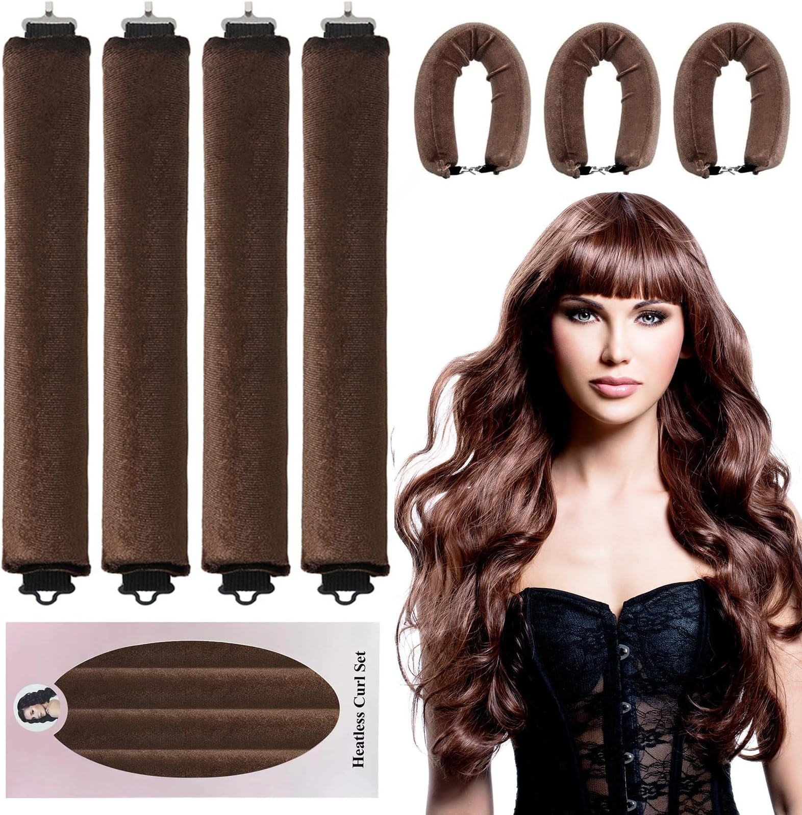 Amazon.com : Overnight Velvet Hair Curlers and Blowout Rollers for Long ...