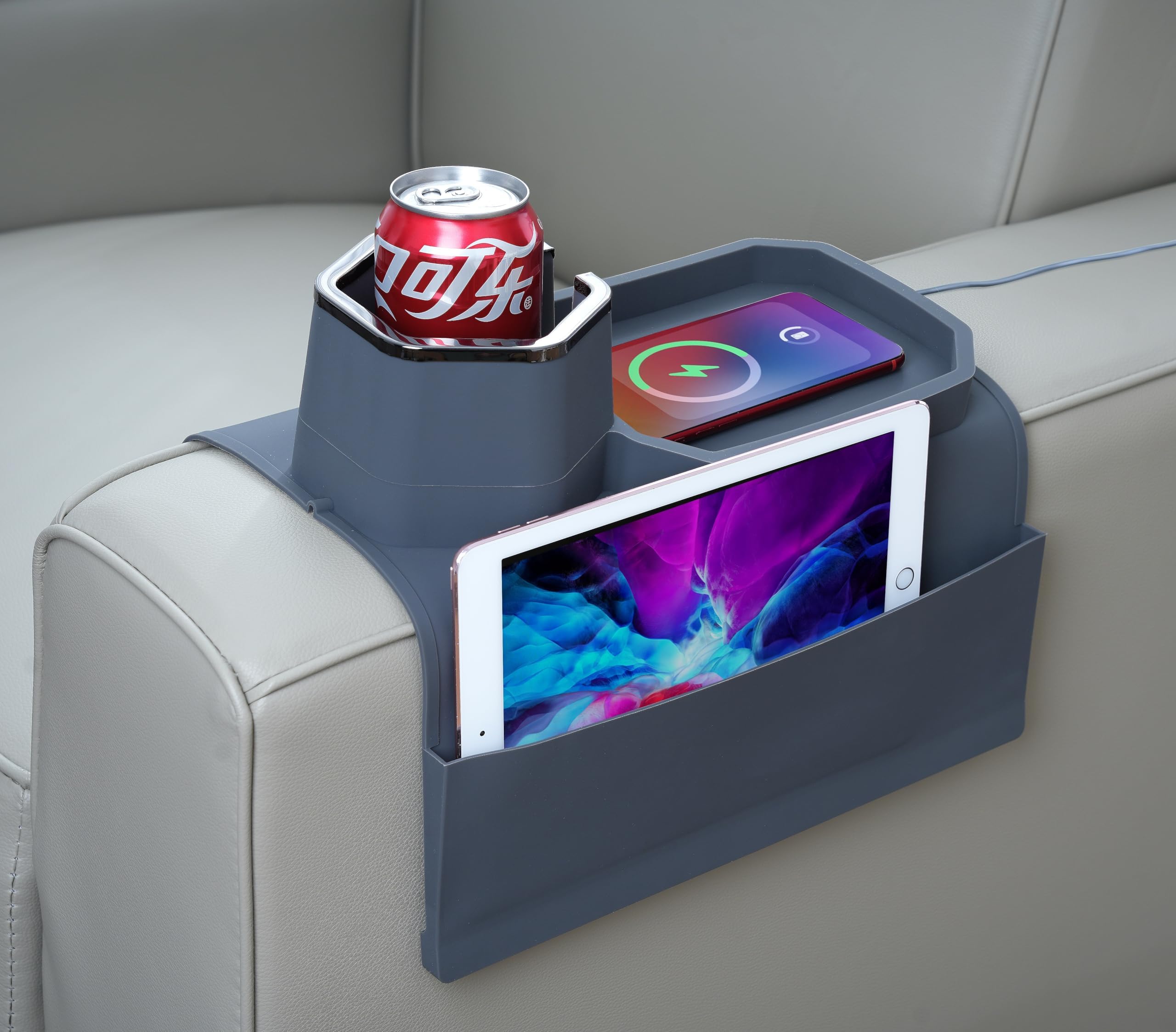 Amazon.com: Couch Cup Holder - With 15W Wireless Charger and Side ...