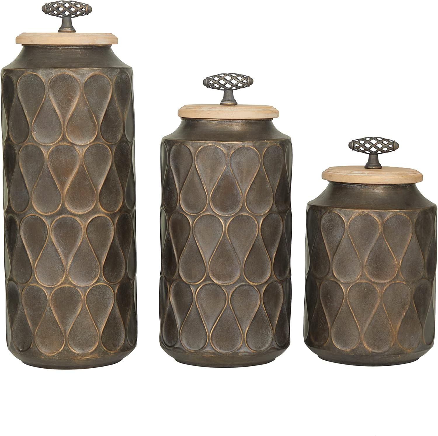 Amazon.com: Deco 79 Metal Decorative Decorative Jars Decorative ...