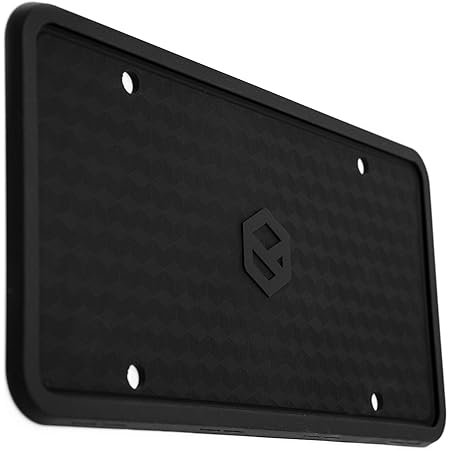 Amazon.com: Silicone Black License Plate Frame Covers 2 Pack- Front and Back Car Plate Bracket ...