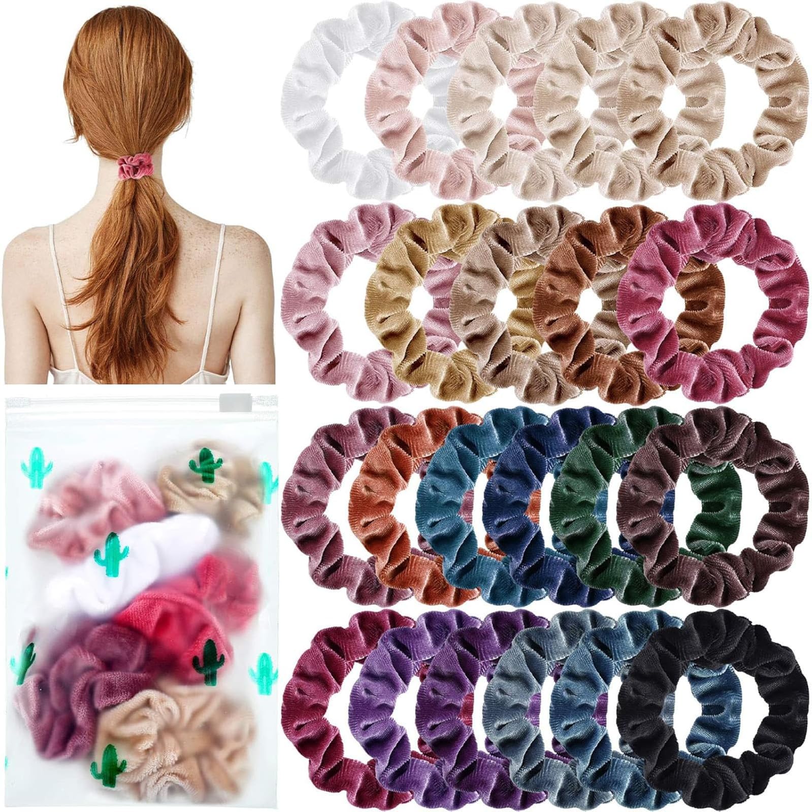 Amazon.com : 12 Pack Velvet Hair Scrunchies Scrunchy Hair Ties Elastic ...