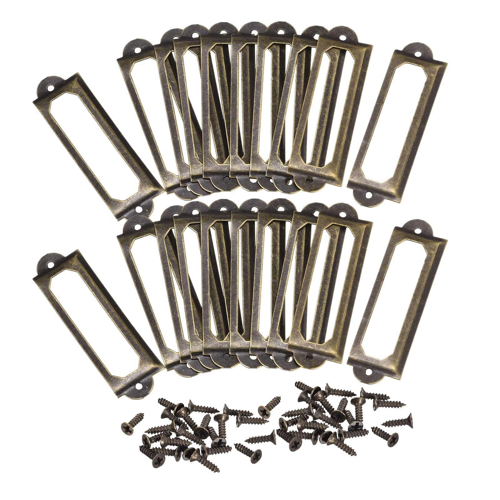 Amazon.com : uxcell Metal Label Holders, 60x17mm 30pcs File Name Card ...