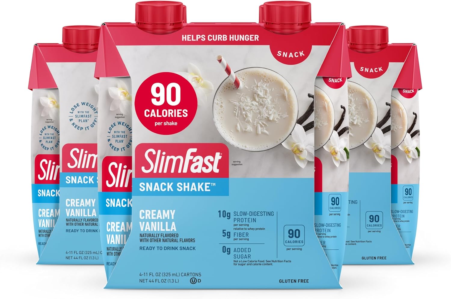 Amazon.com: SlimFast Snack Shake, 90 Calorie Fiber Shake, Ready to ...