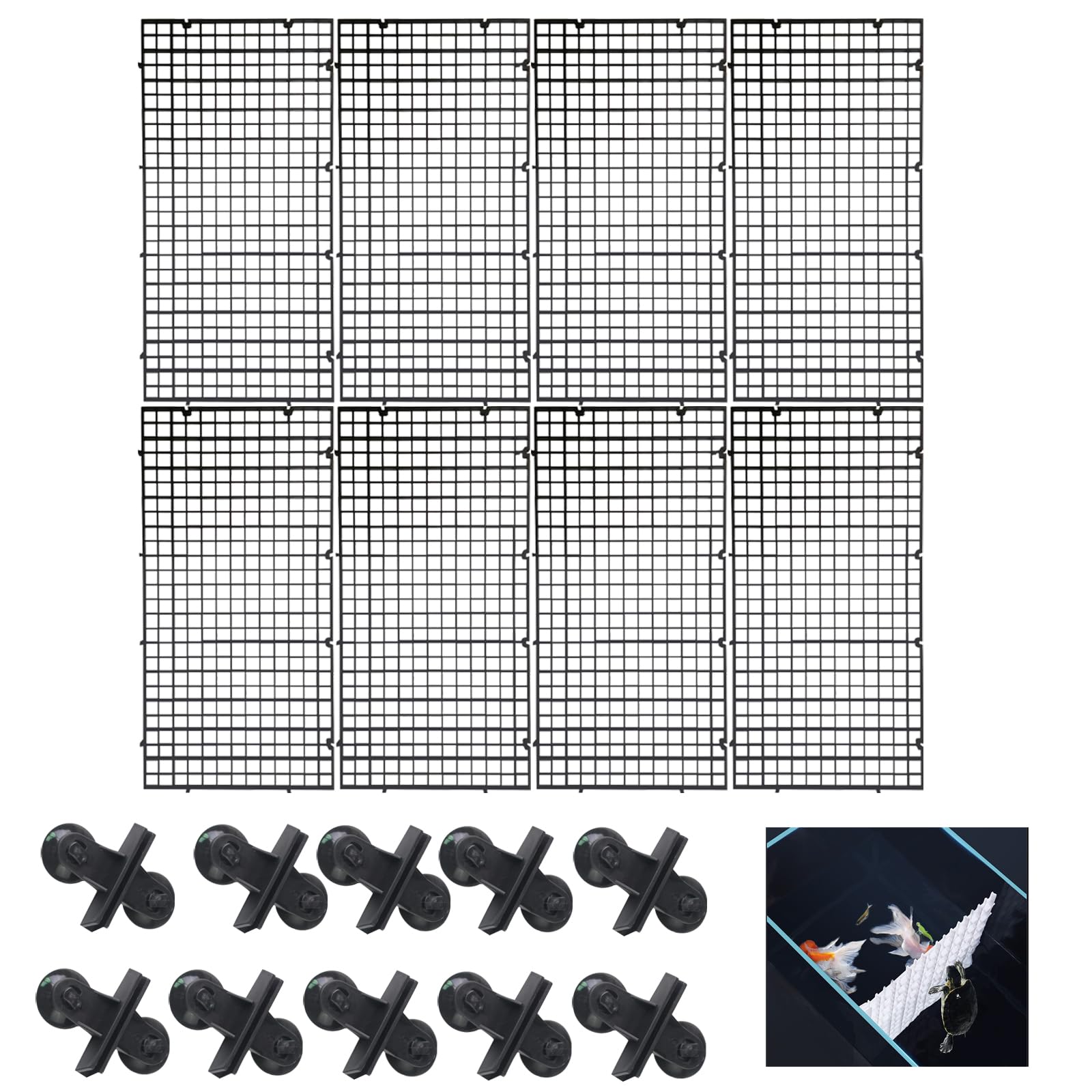 JVHLOV 8 Pcs Aquarium Dividers, Aquarium Filter Grid Plastic, Fish Tank ...