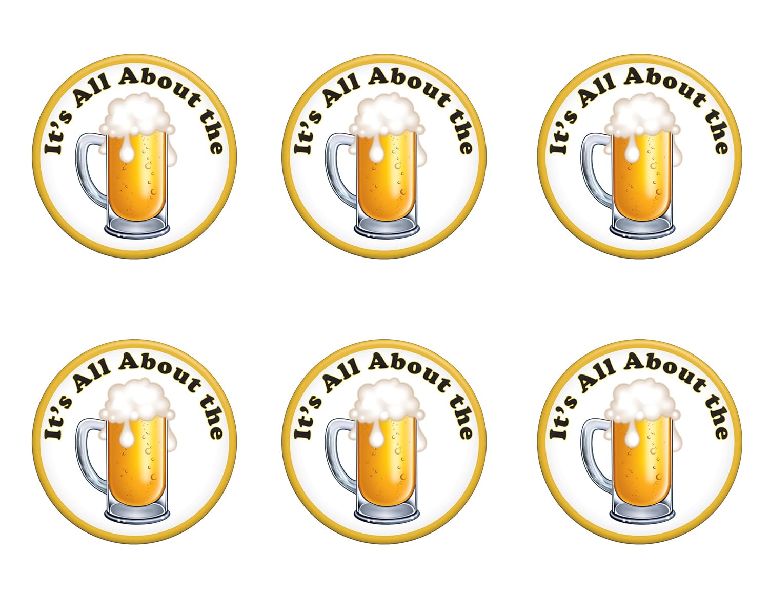 Beistle S60140AZ6, 6 Piece It's All About the Beer Buttons, 3.5 ...