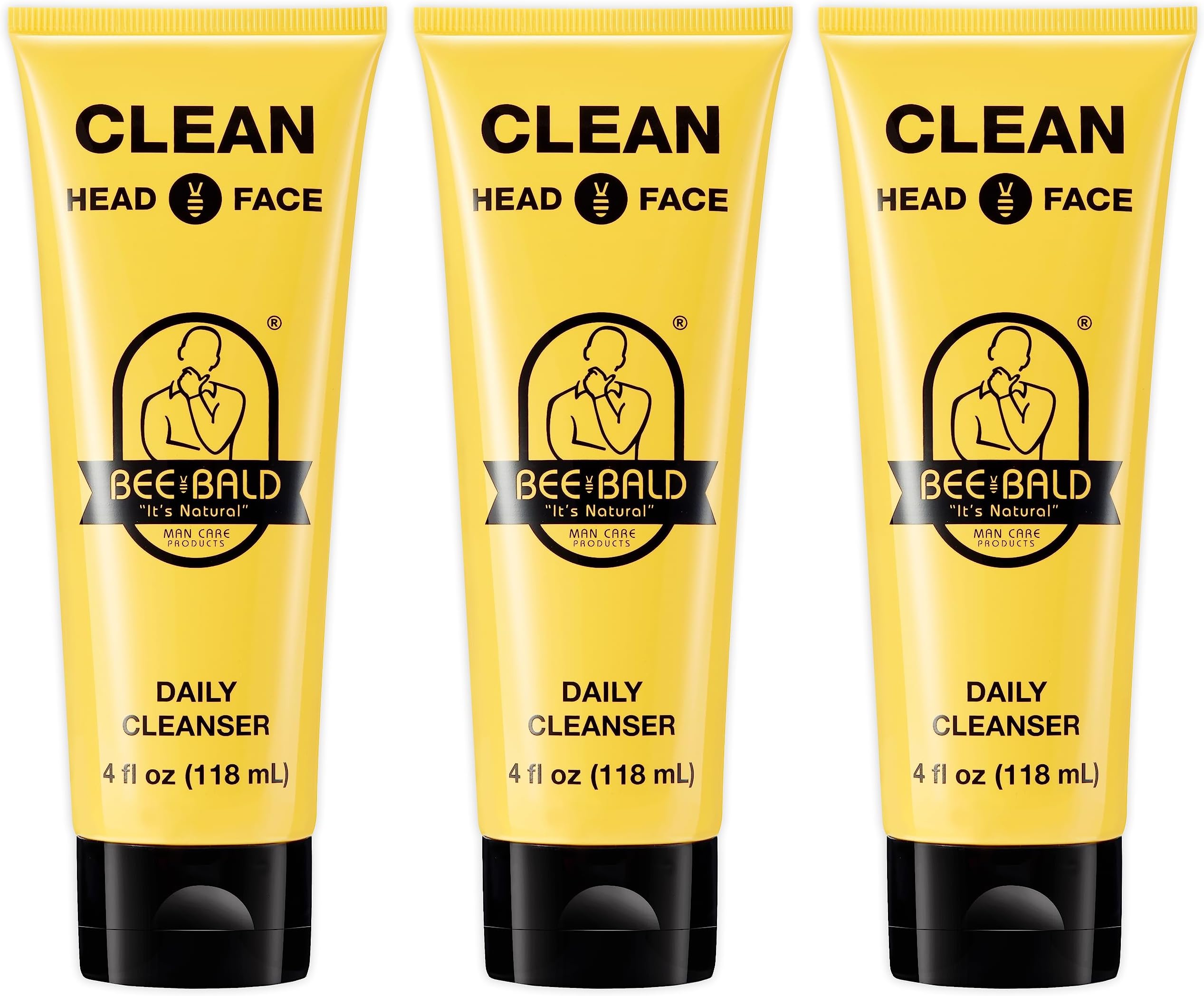 Amazon.com: Bee Bald CLEAN Daily Head & Face Cleanser, Refreshes and ...