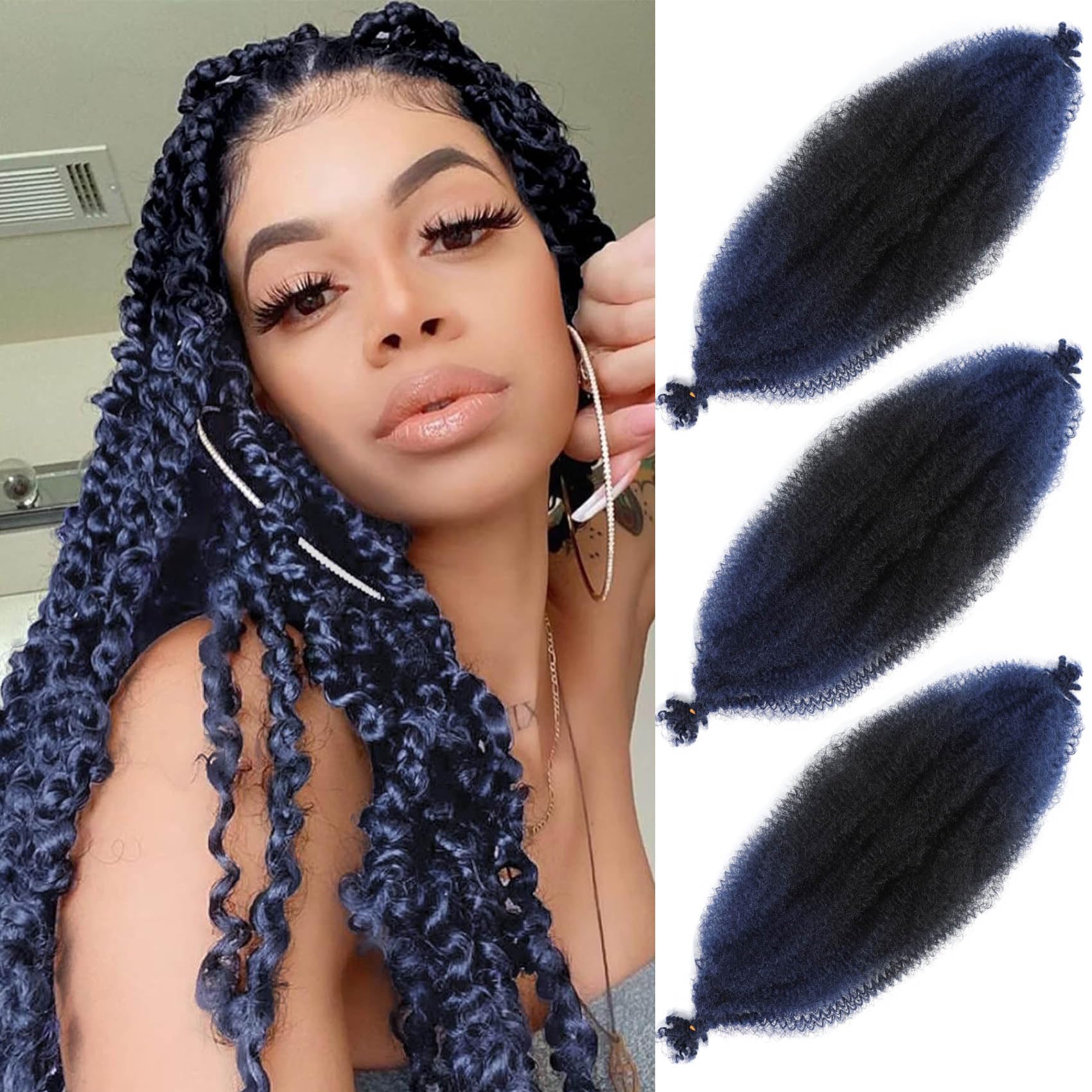 Snapklik.com : Afro Twist Hair 24 Inch 3 Packs, Springy Afro Twist Hair ...