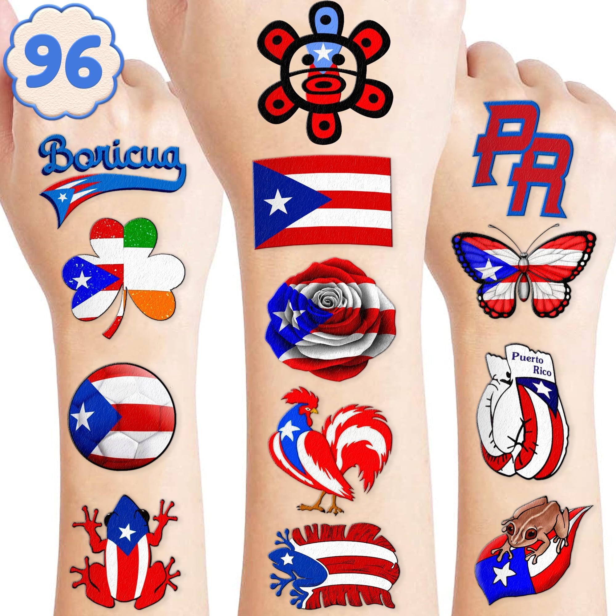 Amazon.com: 96 PCS Funny Puerto Rico Rican Flag Souvenirs Stickers ...