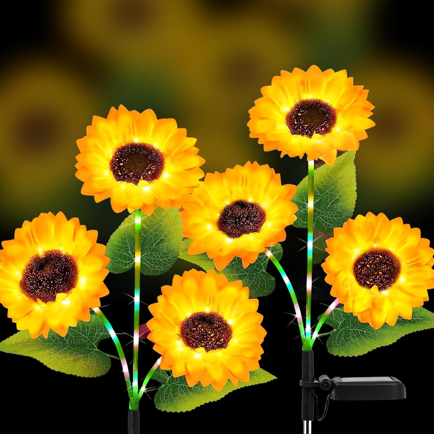 Amazon.com : 2PCS Solar Flower Lights Outdoor – Waterproof Solar Garden ...