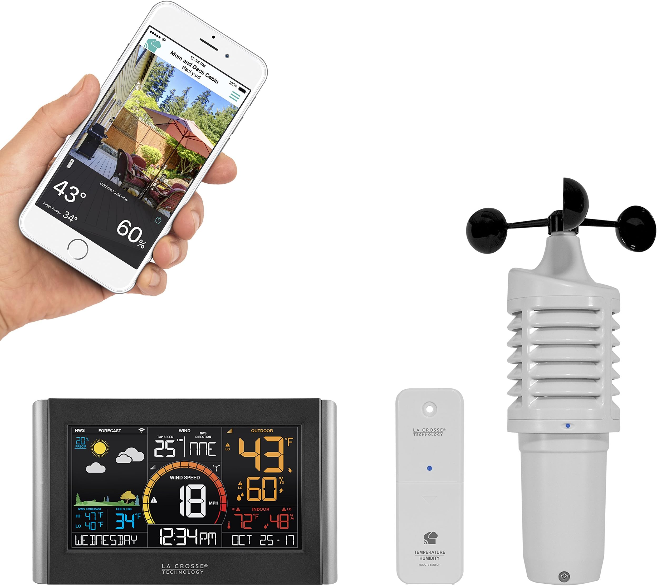 Amazon.com: La Crosse Technology Wireless Weather Station with WiFi ...