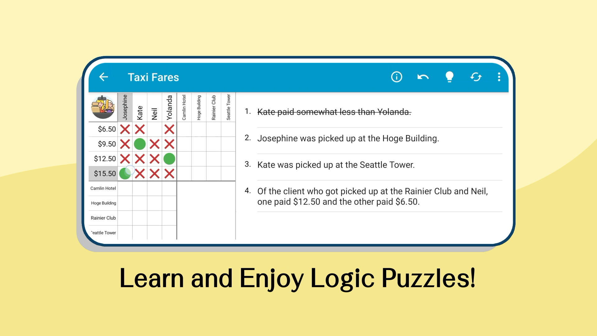 Logic Grid Puzzles - Brain Game - No Ads - Easy to Hard - App on Amazon Appstore