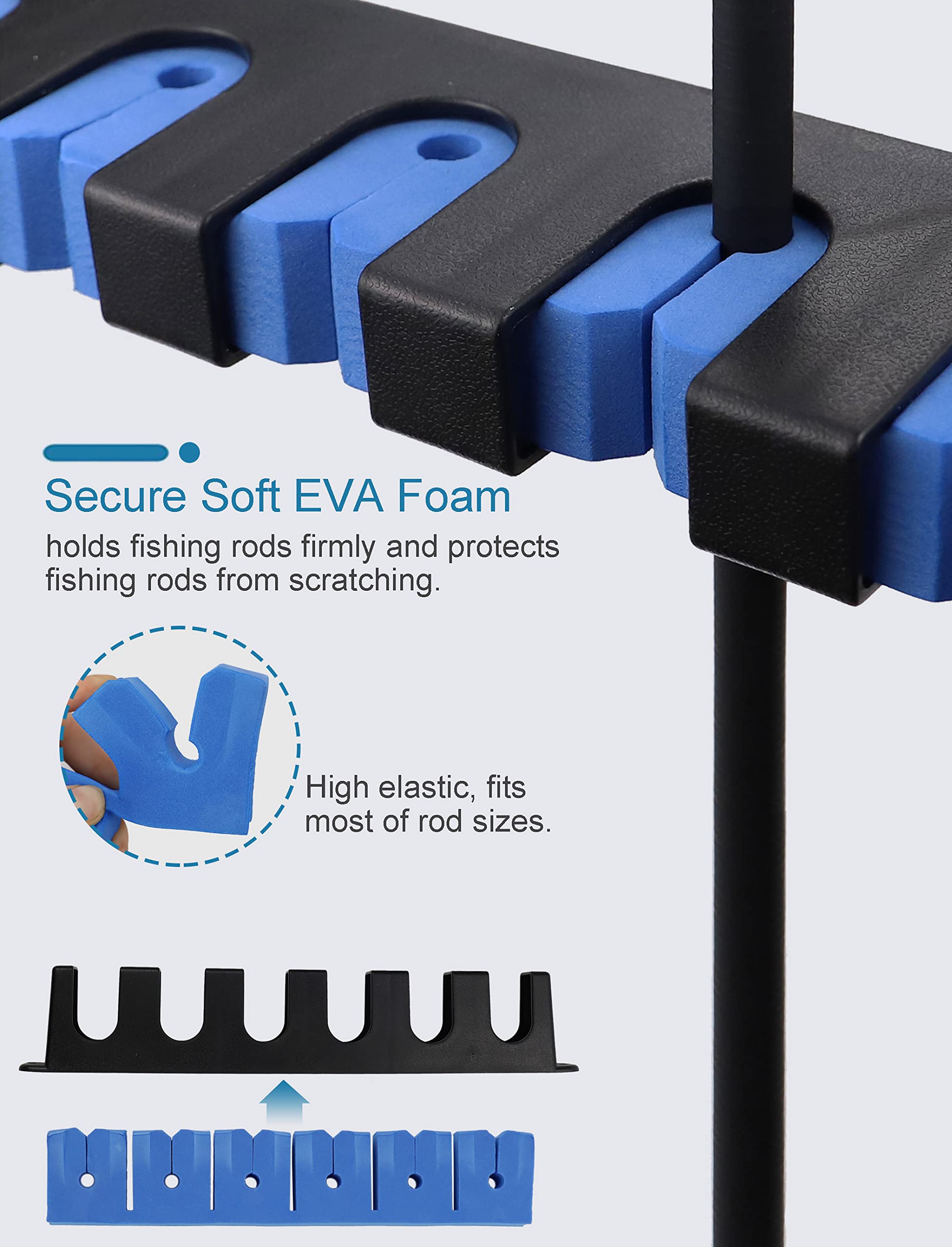Snapklik.com : Ducurt Fishing Rod Rack Holders Wall-mounted Fish Pole ...