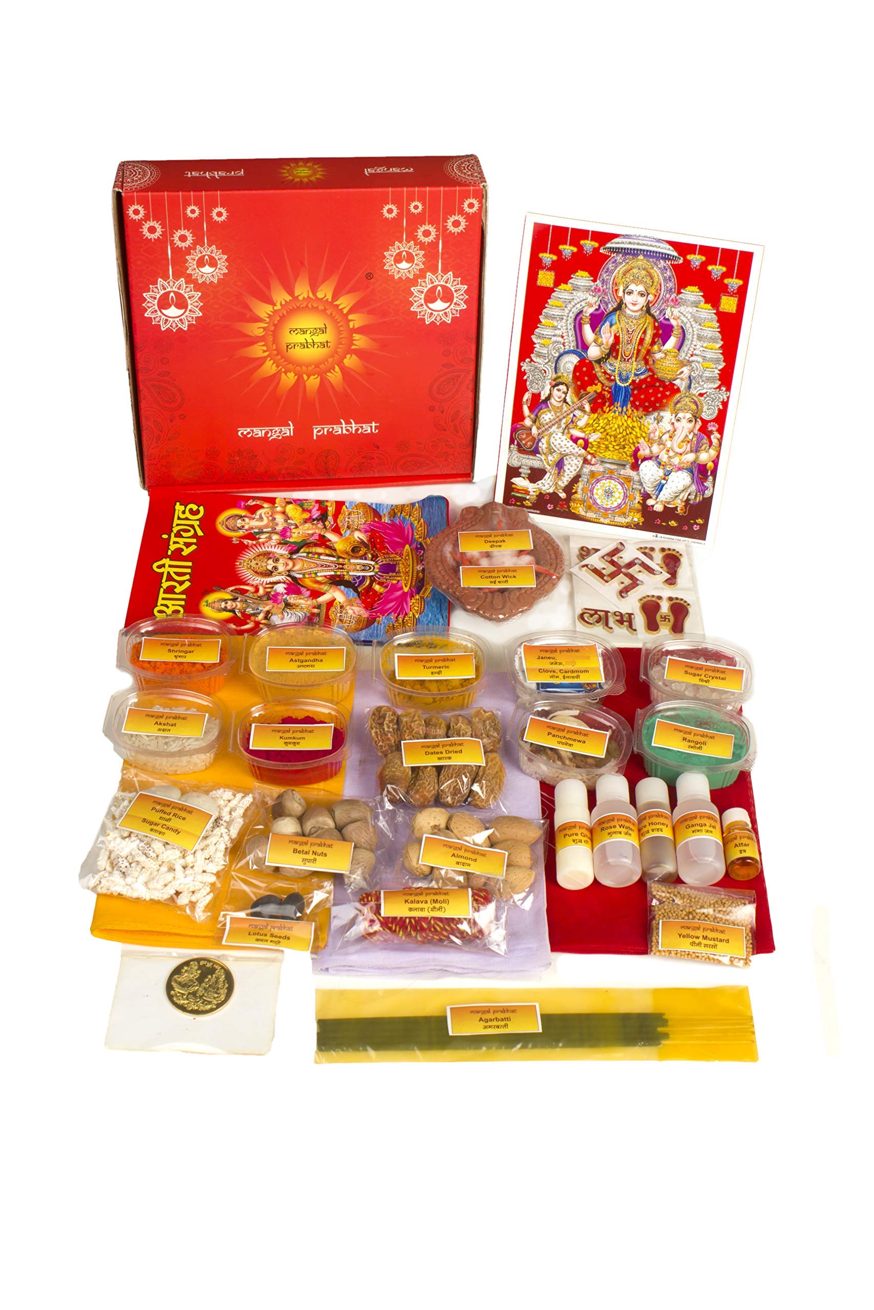 Buy Pooja Kit of 41 Items Including Laxmi Ji Coin and Sri Yantra (Multi ...