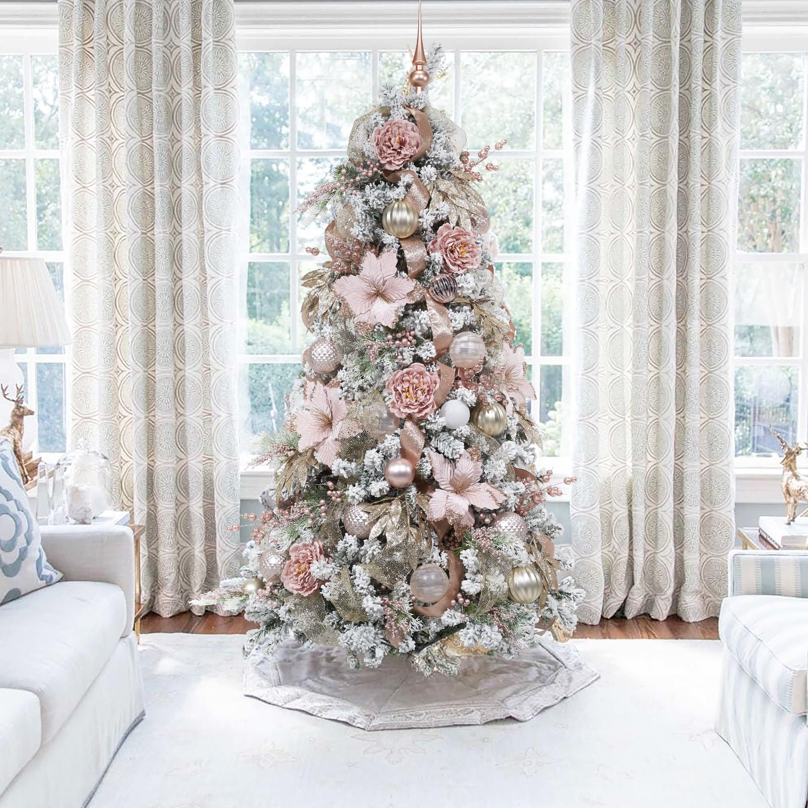 WBHome 6FT Pre-lit Artificial Christmas Tree with 300 Plug-in LED ...
