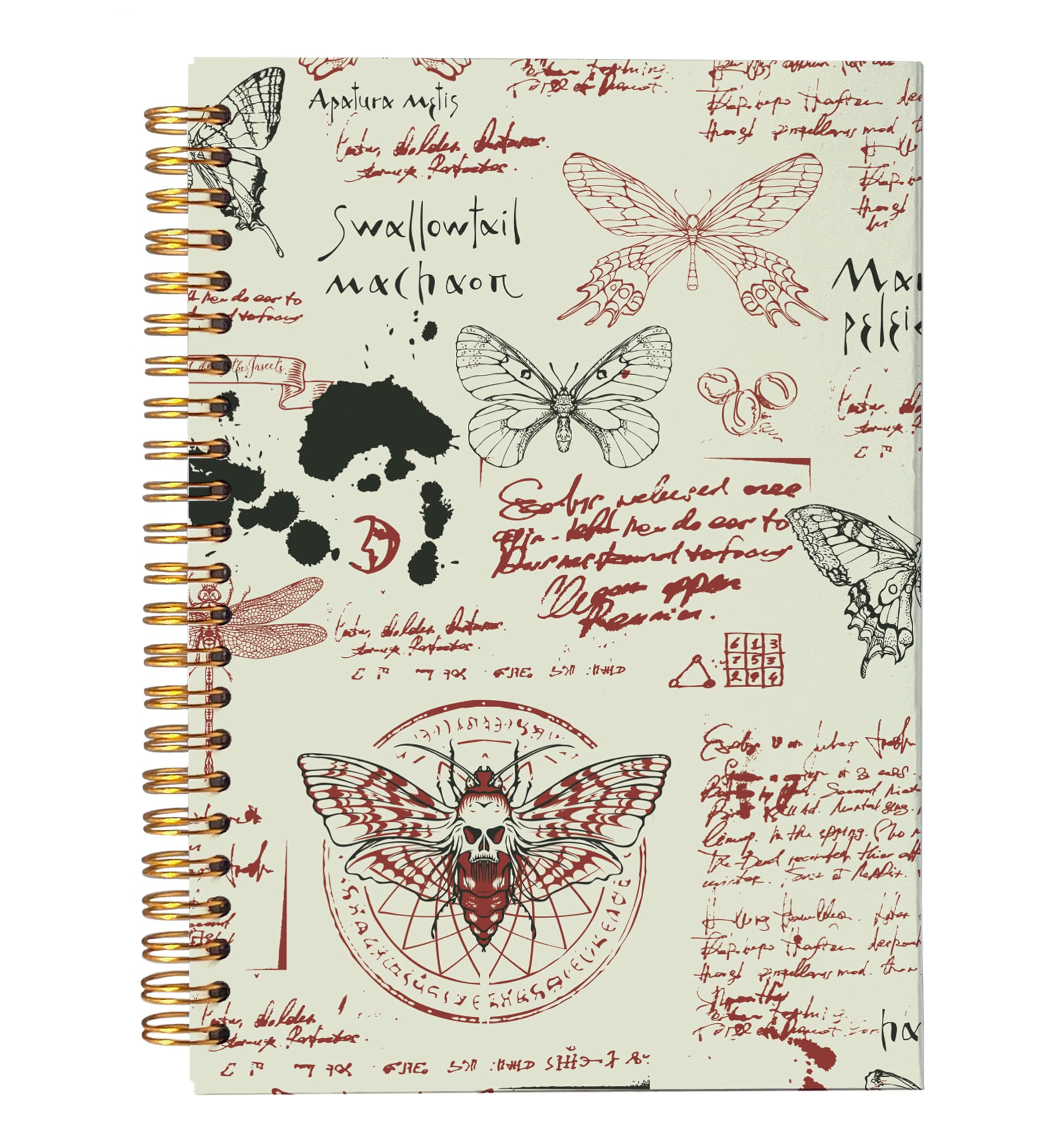 Amazon.com : VNWEK Moth Dead Head Notebook - Skull Notebook, Goth ...