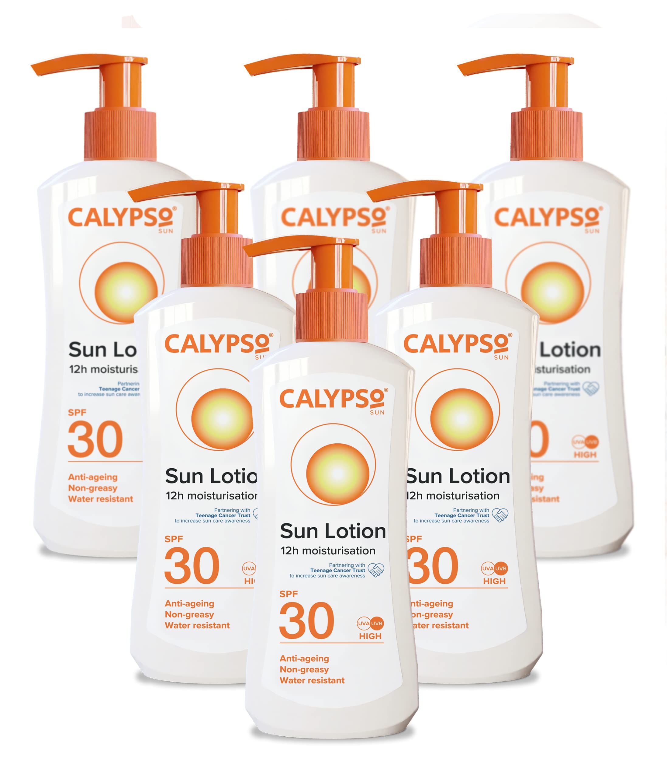 Calypso Sun Lotion SPF30 - Pack of 6 × 200ml ǀ 24 hours Moisturising ...