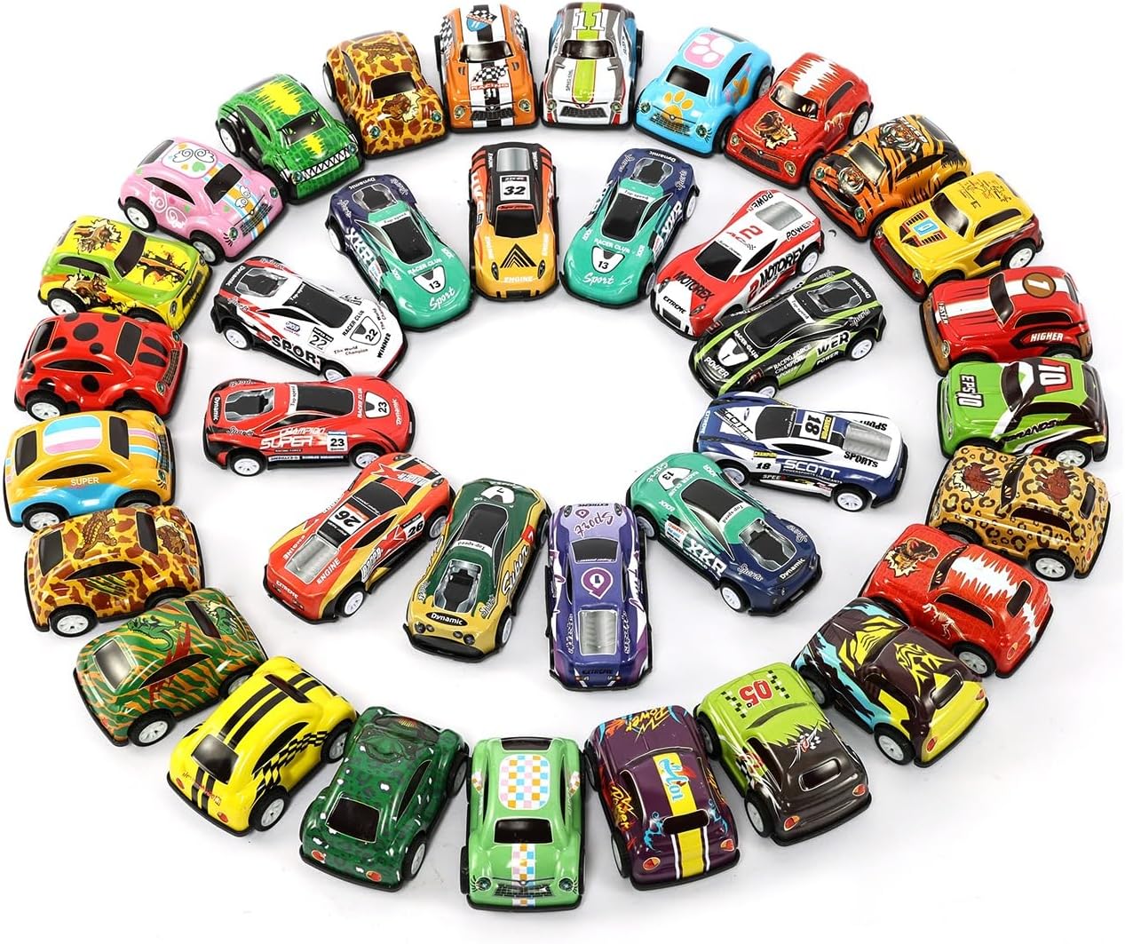 36 Pack Pull Back Cars, Friction Mini Toy Cars Fun Bulk Race Car Set ...