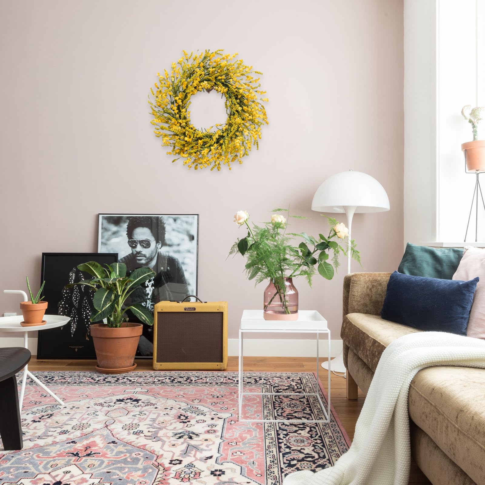 TEMPUS 20 Inch Yellow Flower String for Front Doors Wreath, Spring and ...