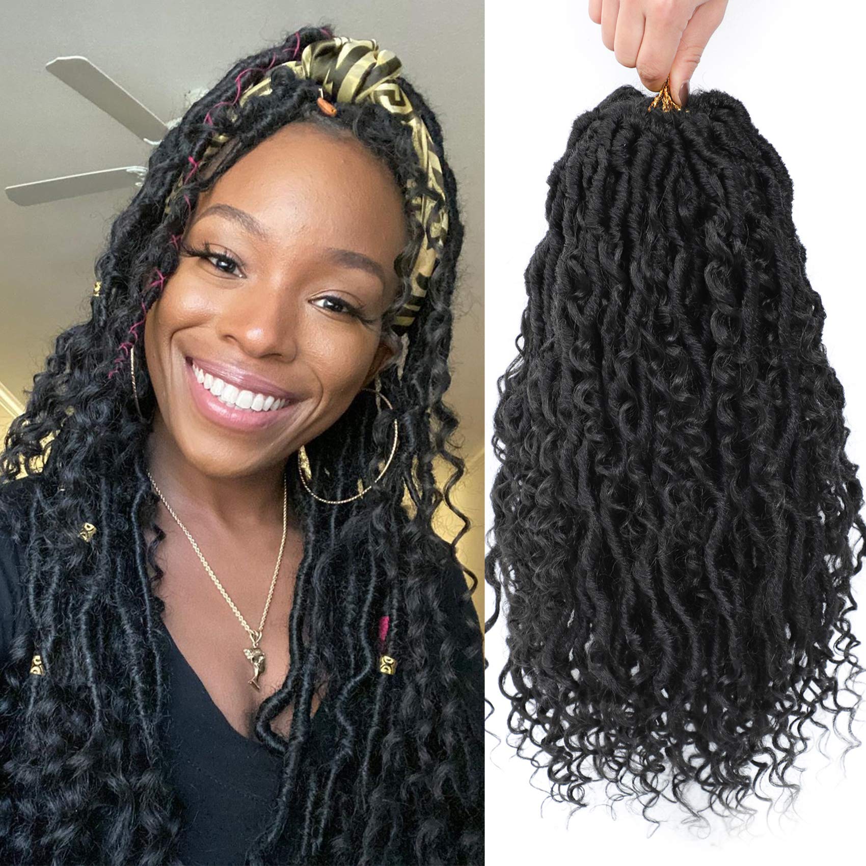 Buy Karida 8Packs New Goddess Locs Crochet Hair 18 Inch River Locs Faux ...