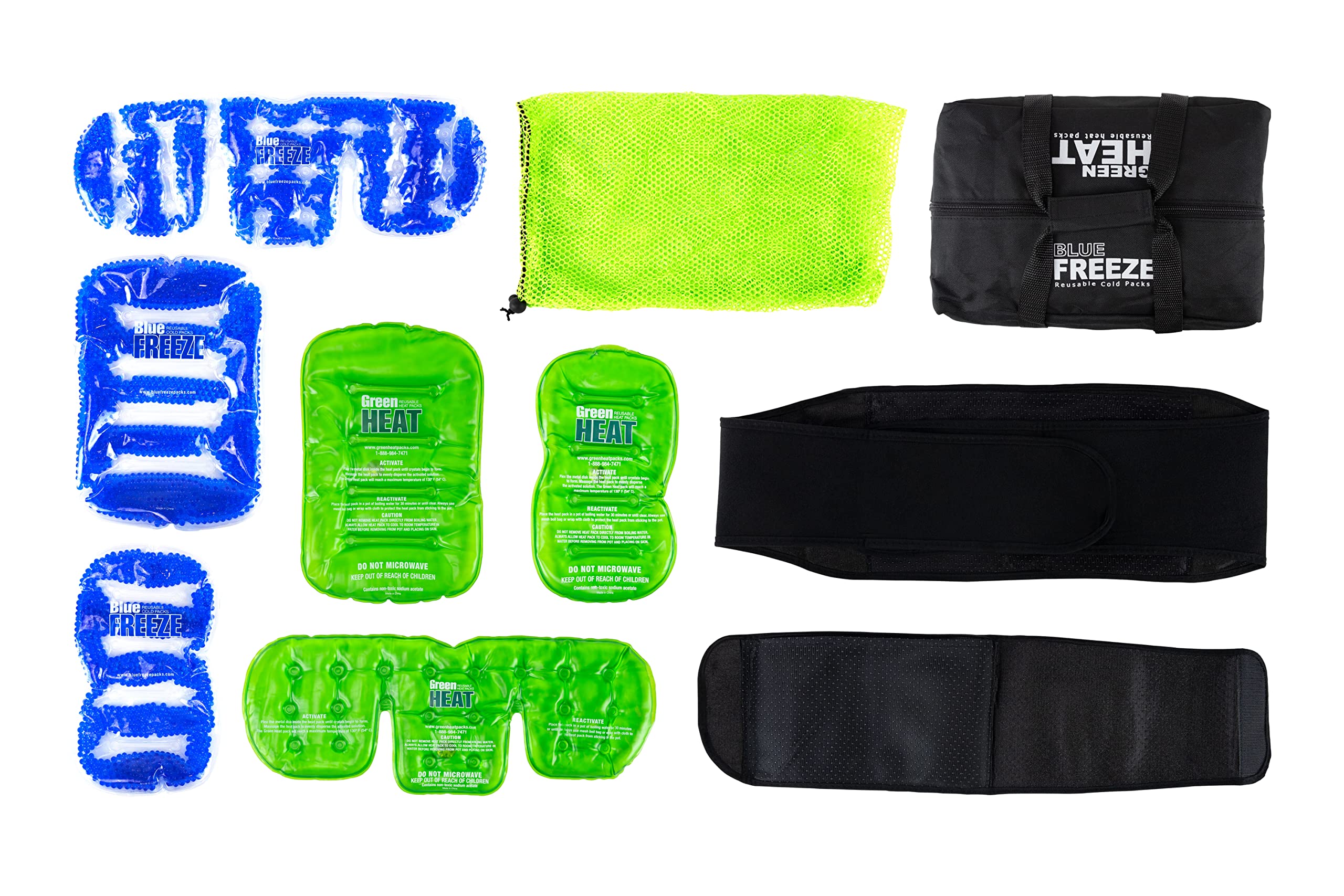 Green Heat Blue Freeze 8 Piece Set Ice Packs Injuries | Desertcart KUWAIT