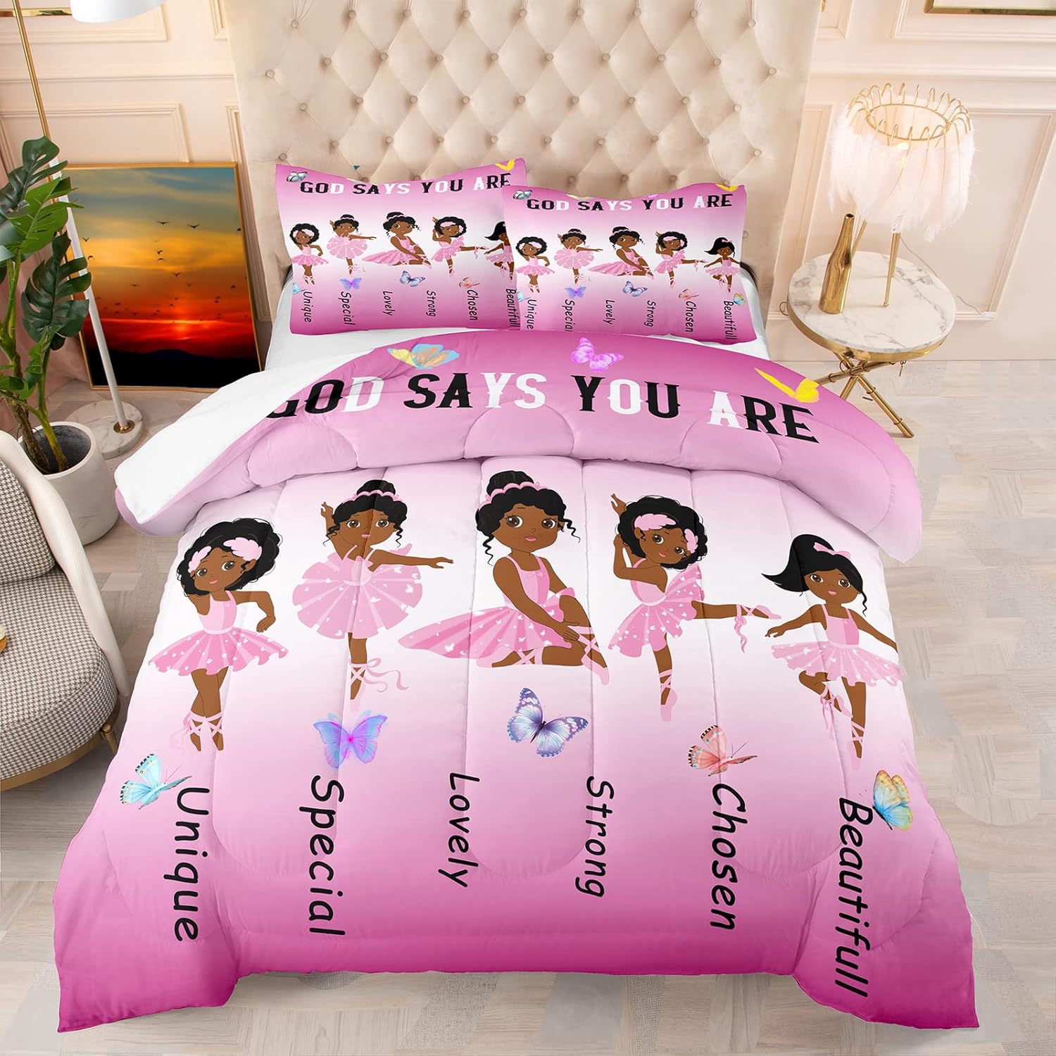 Amazon.com: BATATADOCE Cute Little Ballet Bedding Sets African American ...