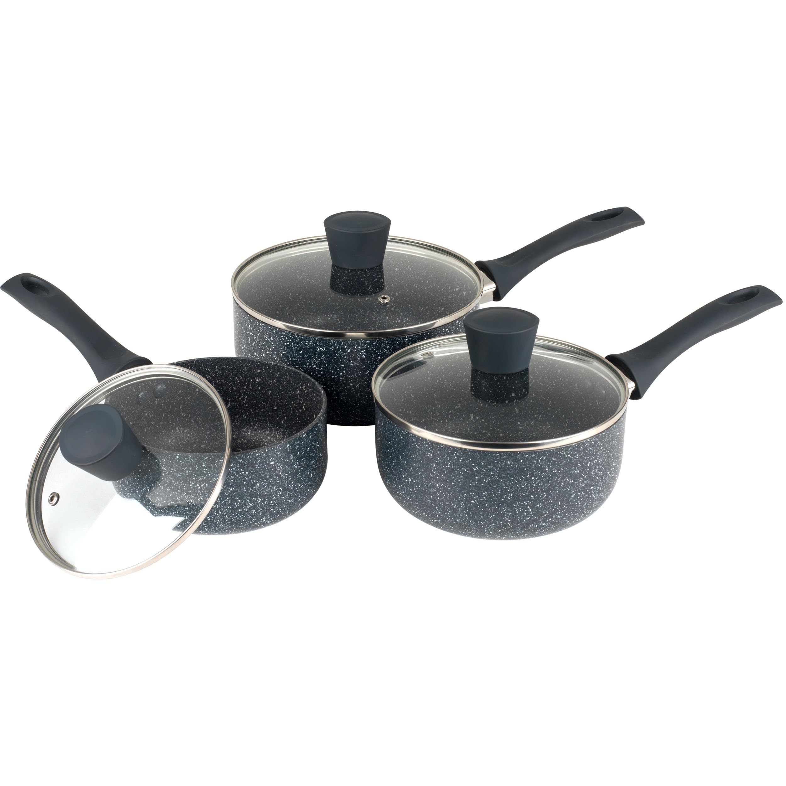 Russell Hobbs RH00847EU7 Nightfall Stone 3 Piece Saucepan Set - 16/18 ...